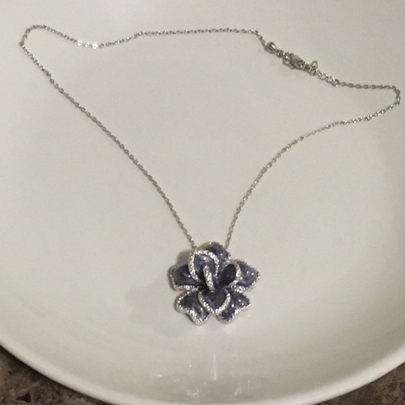 Jewelry | Purple Flower Pendant With Chain | Poshmark